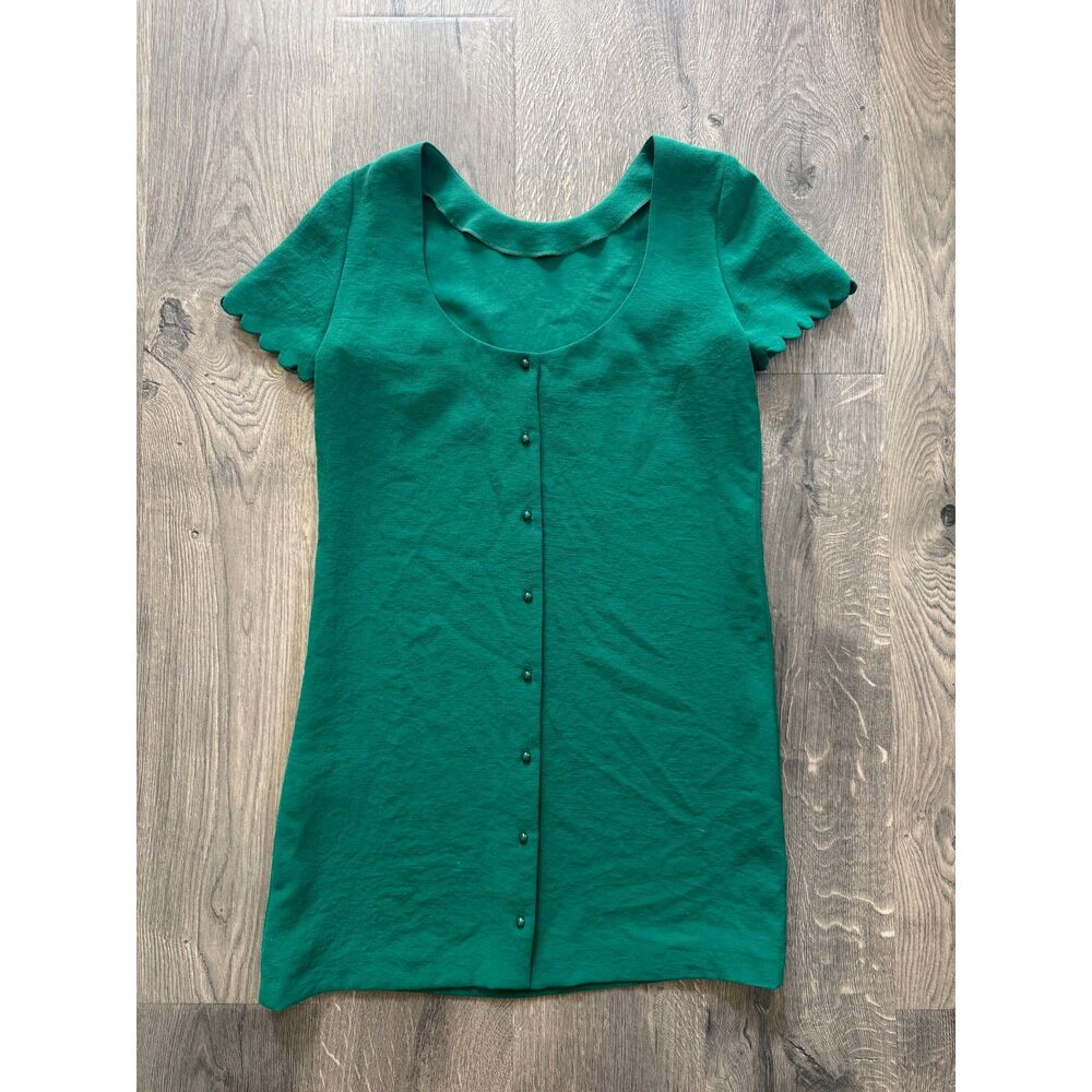 Sezane | Dresses | Sezane Meline Dress Button Up Green Short Sleeve ...